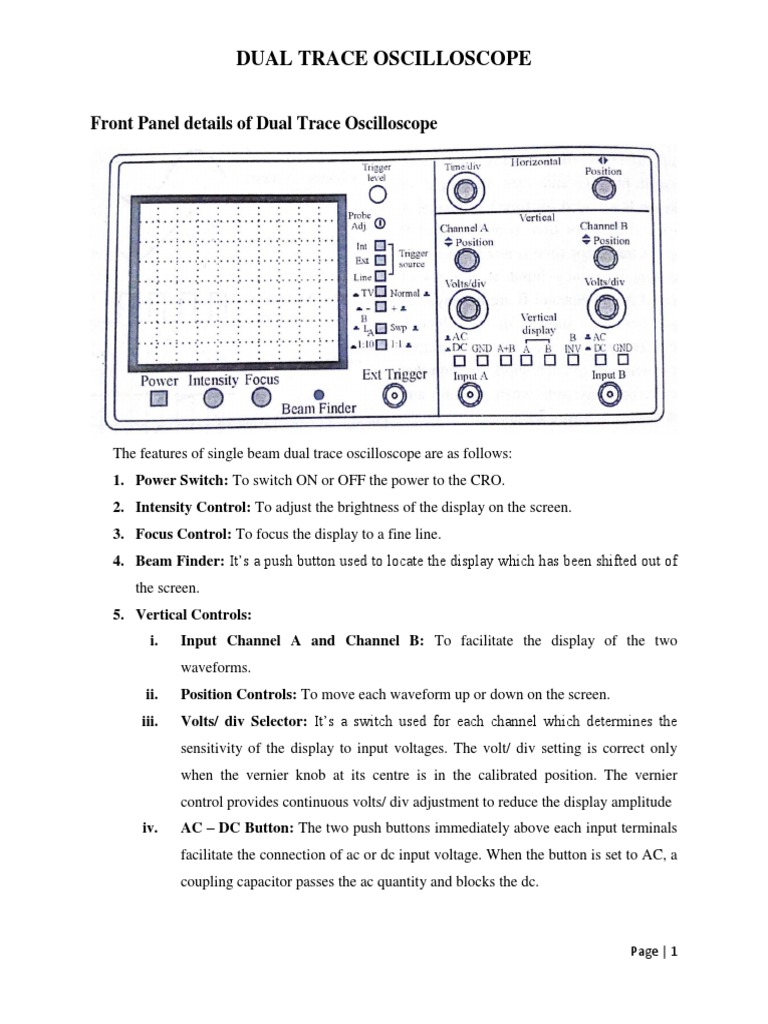 Dual Trace Oscilloscope | Phase (Waves) | Analog To Digital Converter