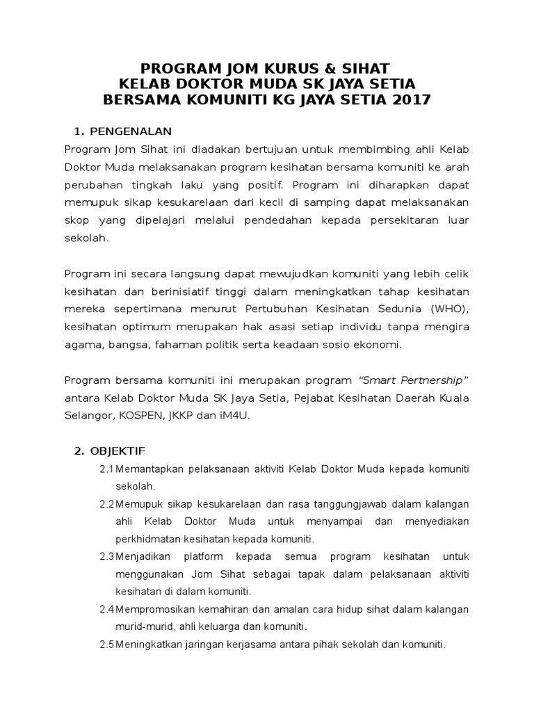 Program Jom Sihat | PDF