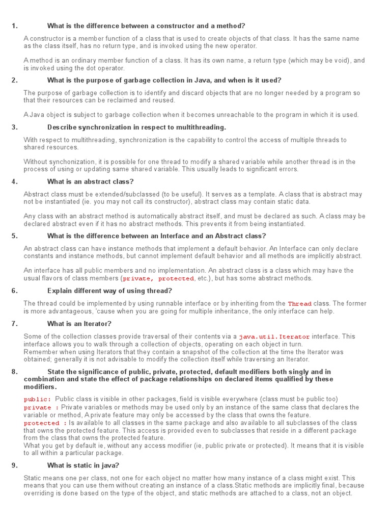 Interview Pdf Class Computer Programming Method Computer Programming