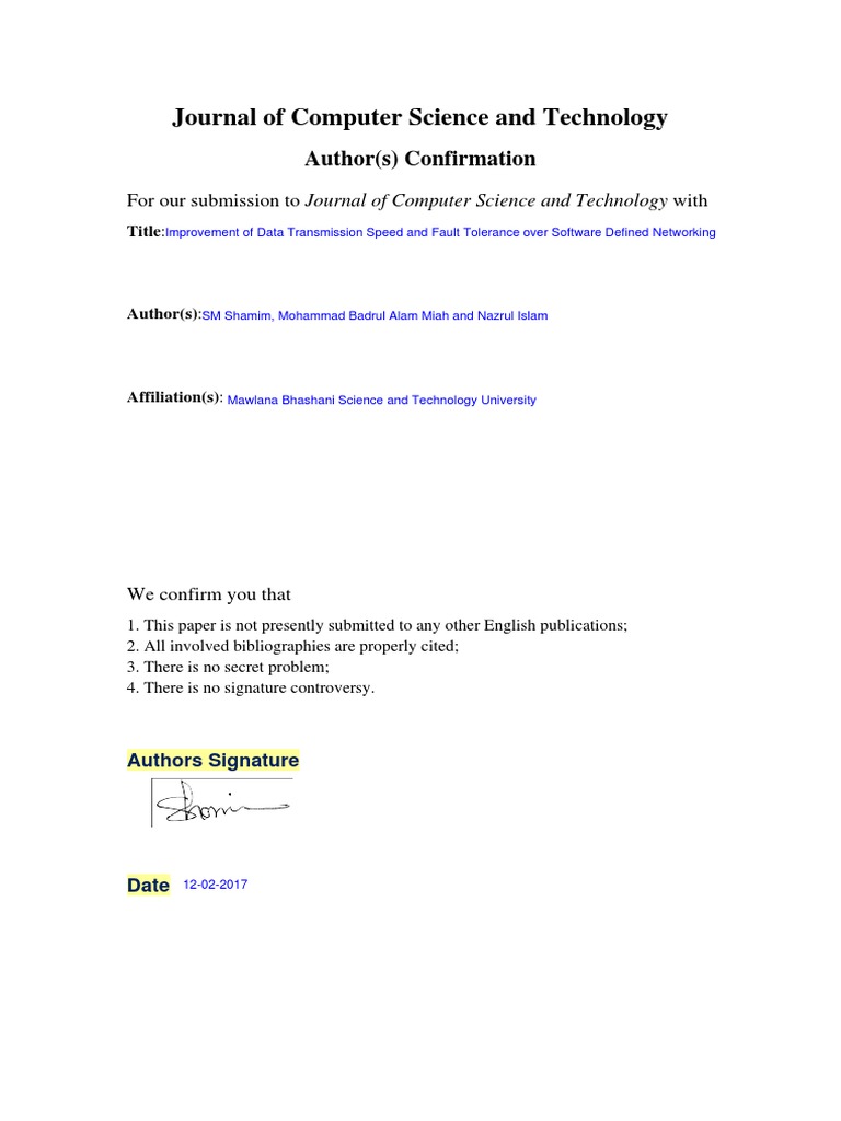 JCST Confirmation | PDF