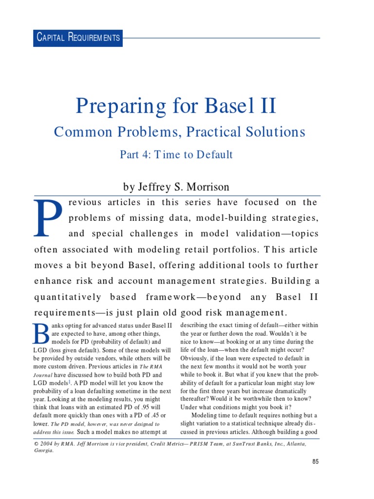 Preparing For Basel II: Common Problems, Practical Solutions | PDF ...