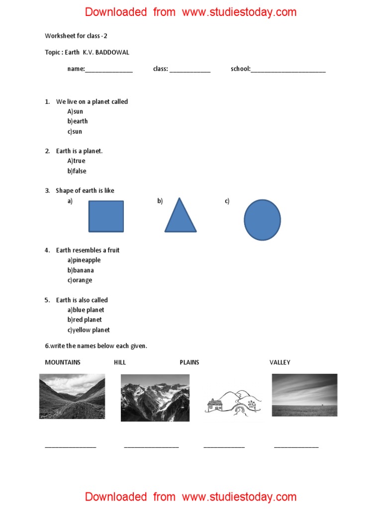 CBSE Class 2 EVS Practice Worksheets (31) - Revision | PDF