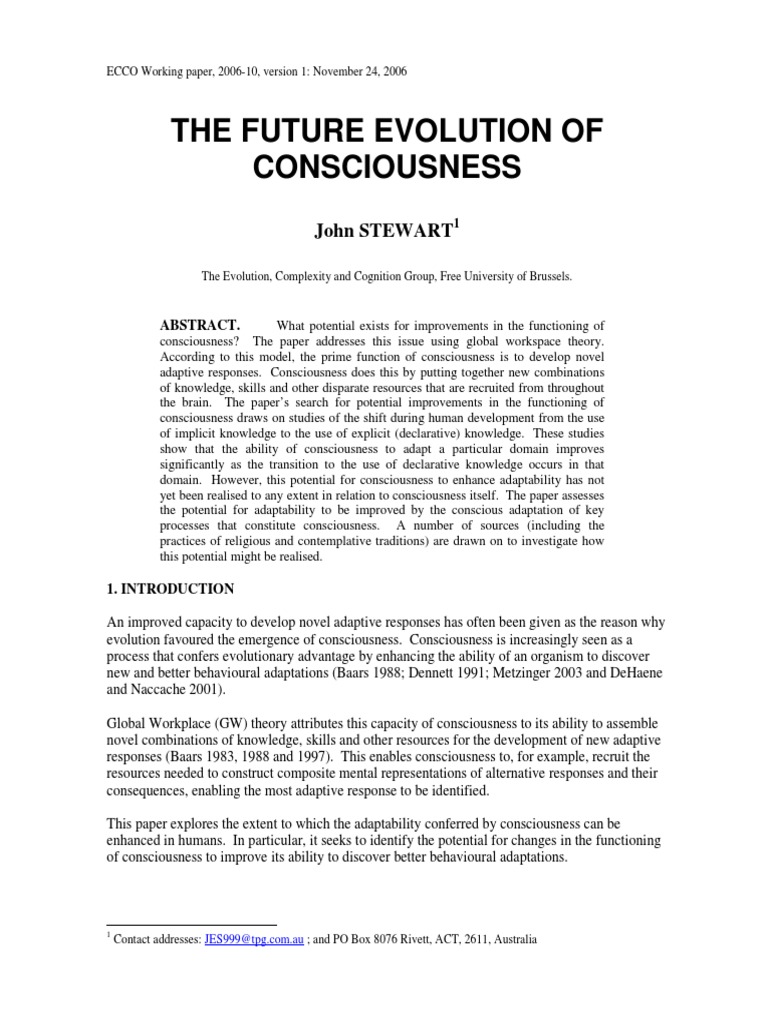 Consciousness Evolution PDF | PDF | Consciousness | Thought