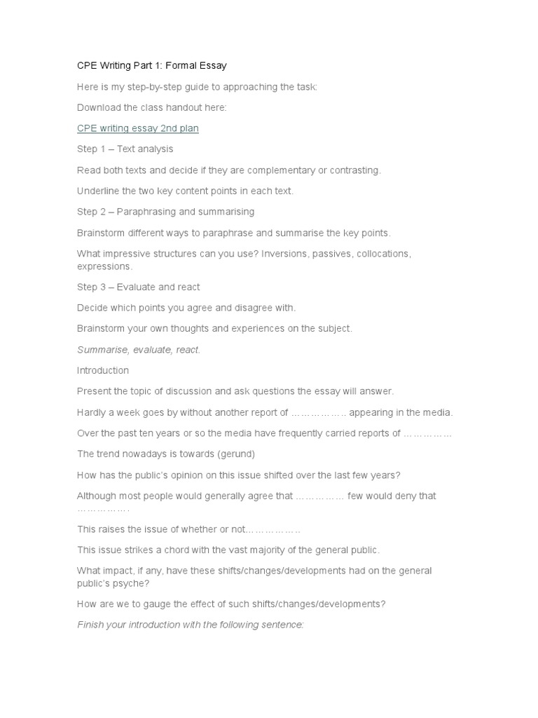 CPE Writing Part 1 | PDF | Essays | Cognitive Science