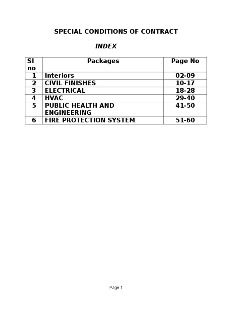 Special Conditions of Contract-Fit Out | General Contractor ...