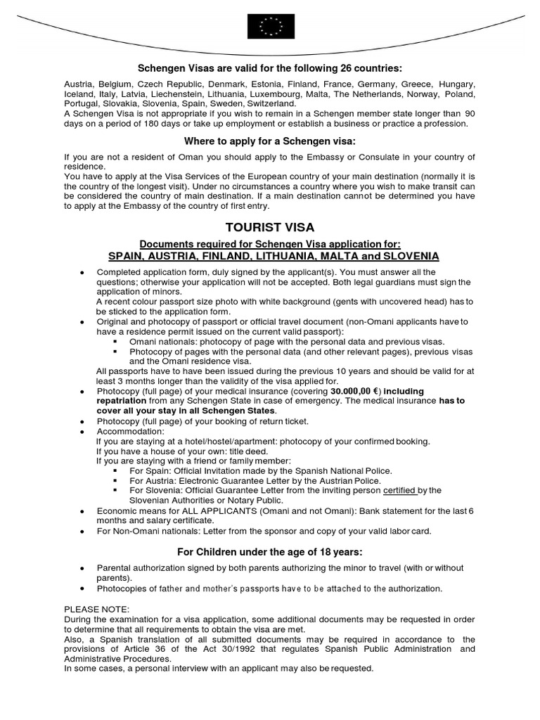 A Comprehensive Guide to Schengen Visa Requirements for Tourism ...