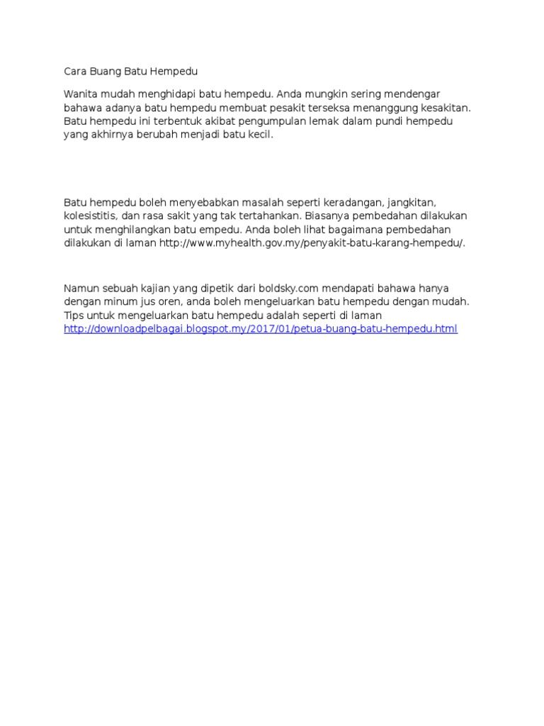 Cara Efektif Buang Batu Hempedu | PDF