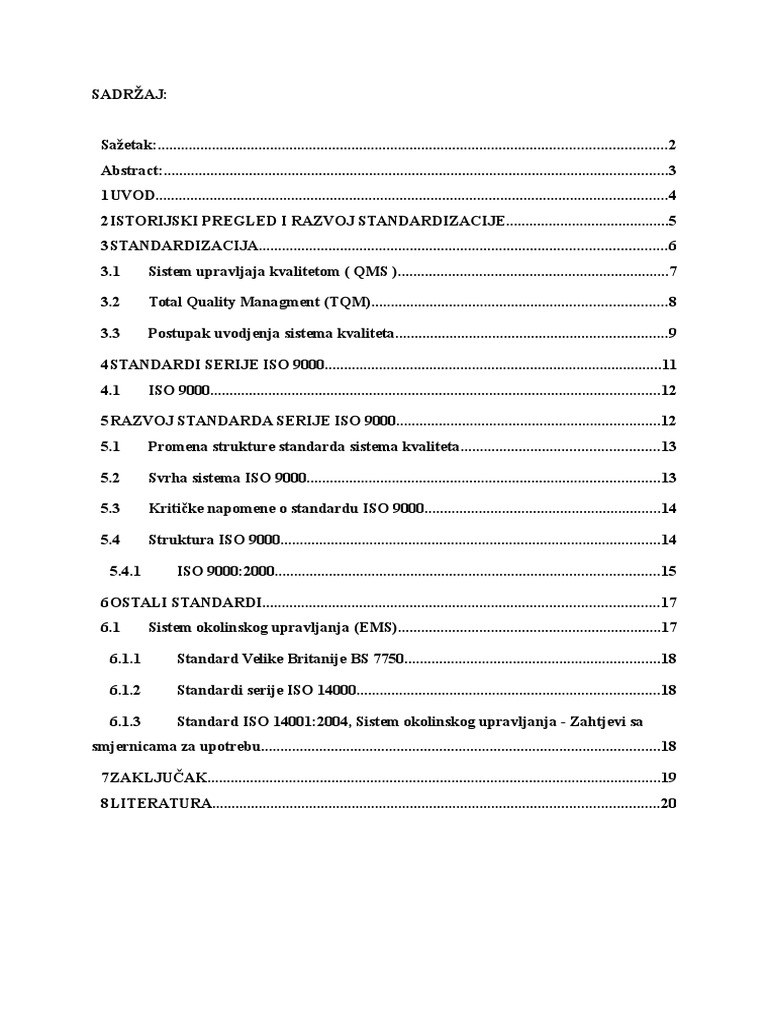 Kontrola Kvaliteta | PDF