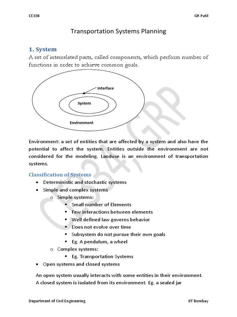 Transportation Systems Planning Overview | PDF | Conceptual Model ...