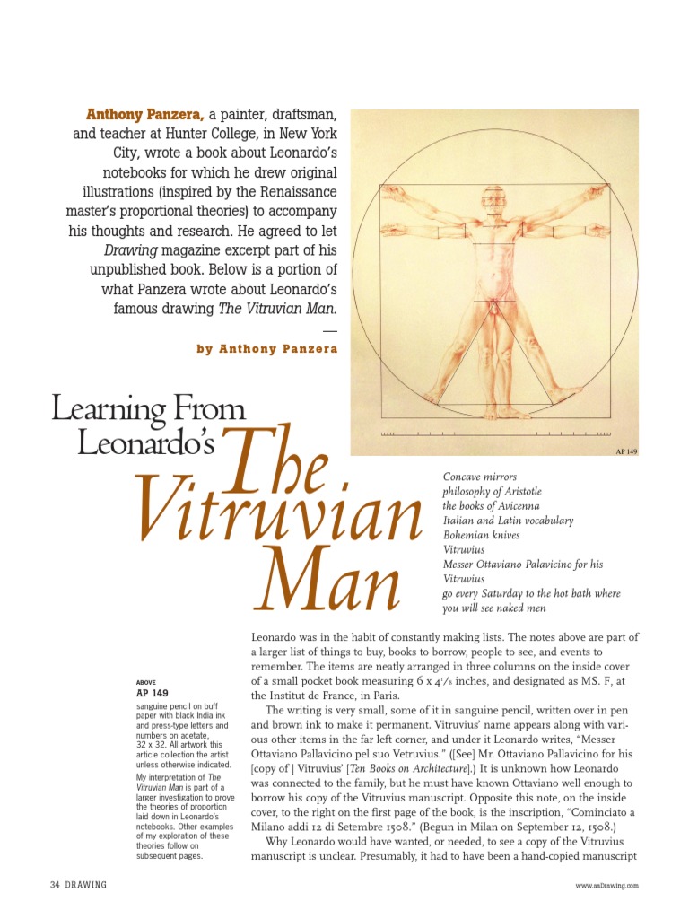 The Vitruvian Man: Learning From Leonardo's | PDF