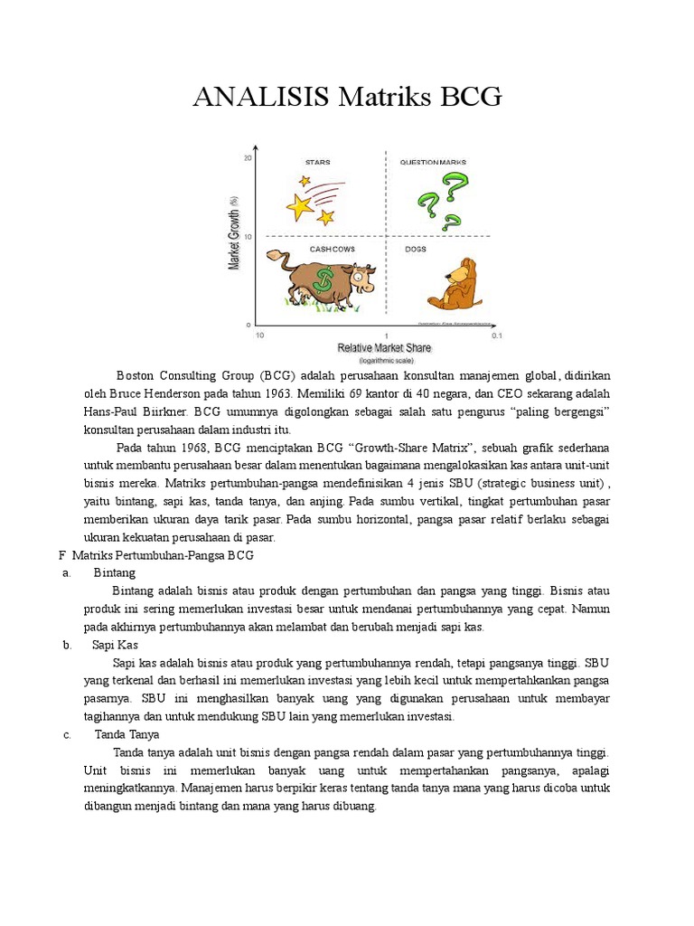 Analisis Matriks BCG | PDF