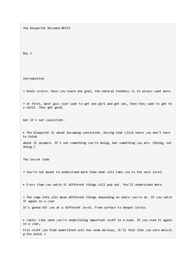 The Blueprint Decoded Notes Download Free Pdf Feeling Mind