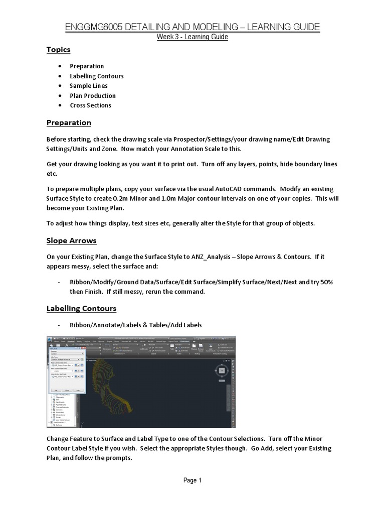 ENGGMG6005 3D MODELING GUIDE WEEK 3 | PDF | Contour Line | Computing