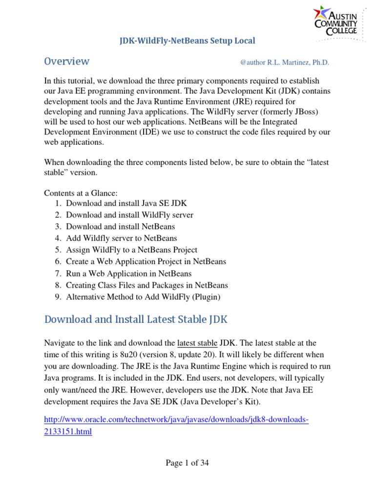 JDK Wildfly Netbeans Setup Local | PDF | Net Beans | Applications & Software