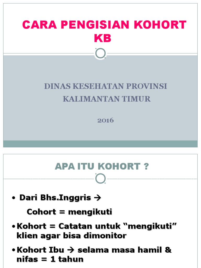 Cara Isi Kohort KB | PDF