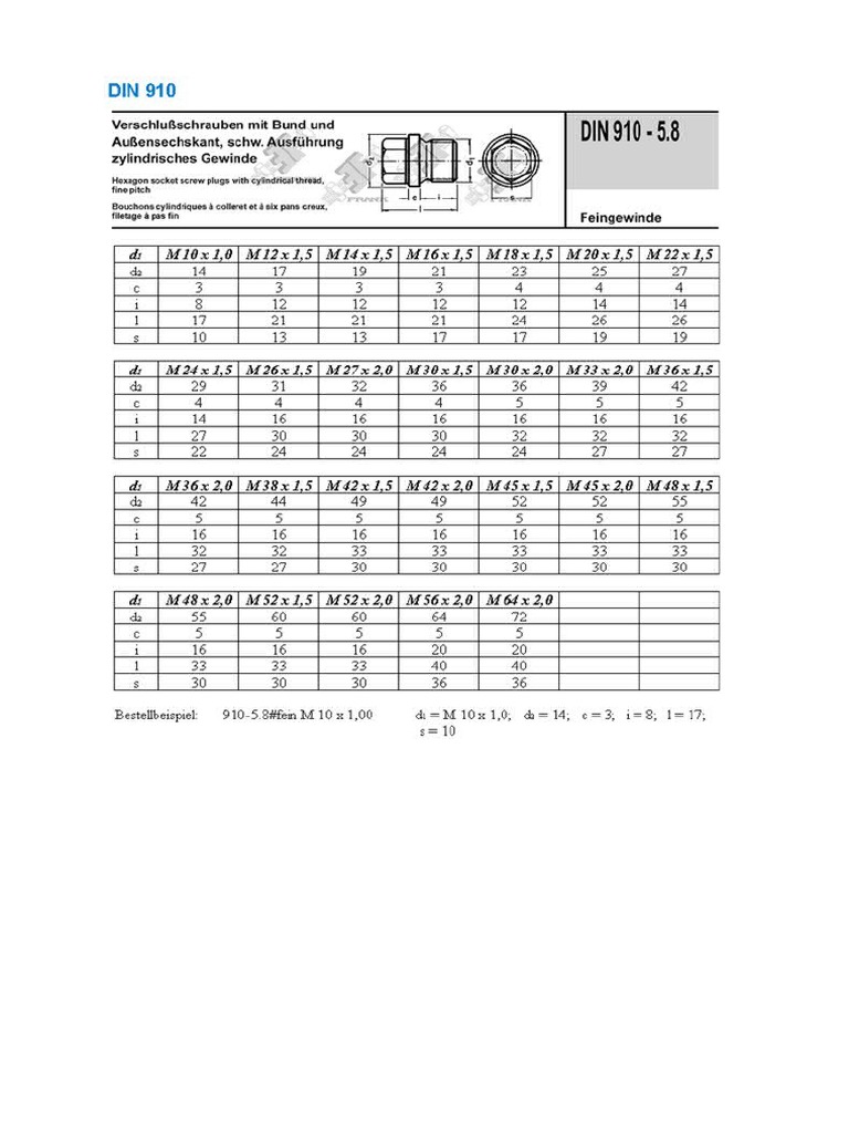 Din 910 Bujão | PDF