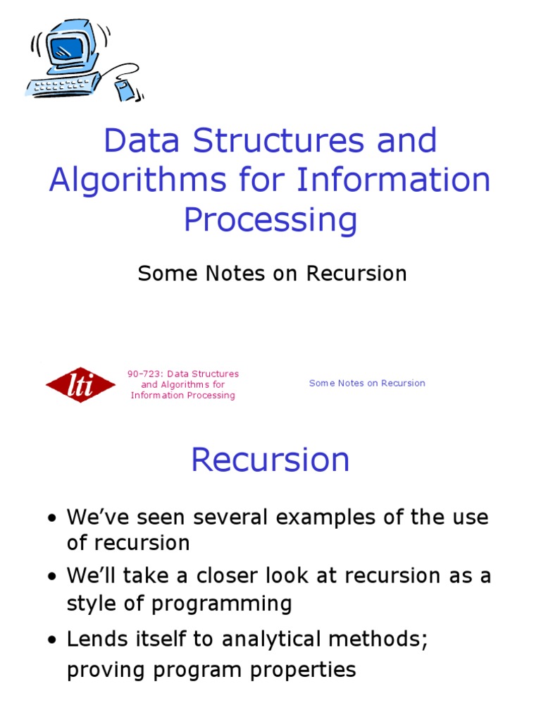 Data Structures and Algorithms For Information Processing: Some Notes ...