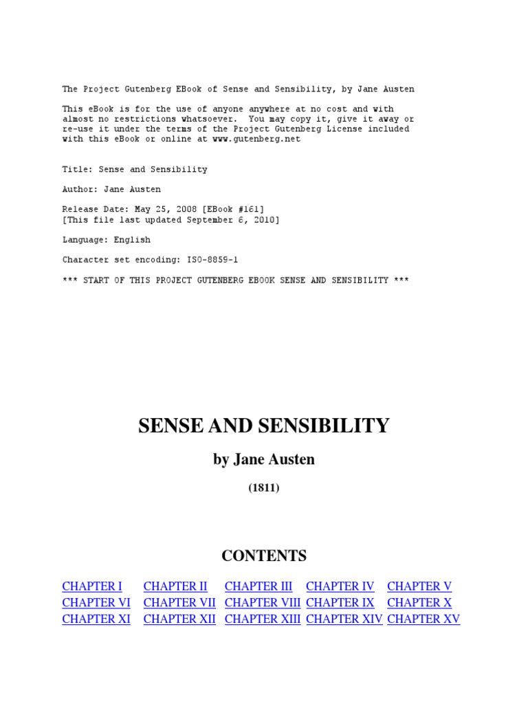 Sense and Sensibility by Jane Austen | PDF | Elinor Dashwood