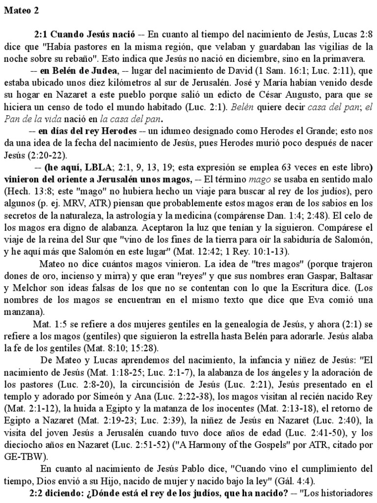 Evangelio de Mateo - Capítulo 2 | PDF | Herodes el grande | Jesús