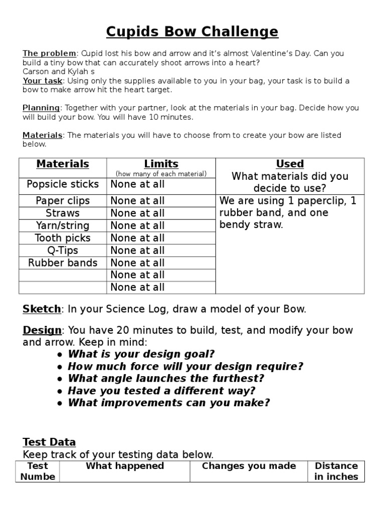 Cupidsbowchallengea 1 | PDF | Bow And Arrow | Sports