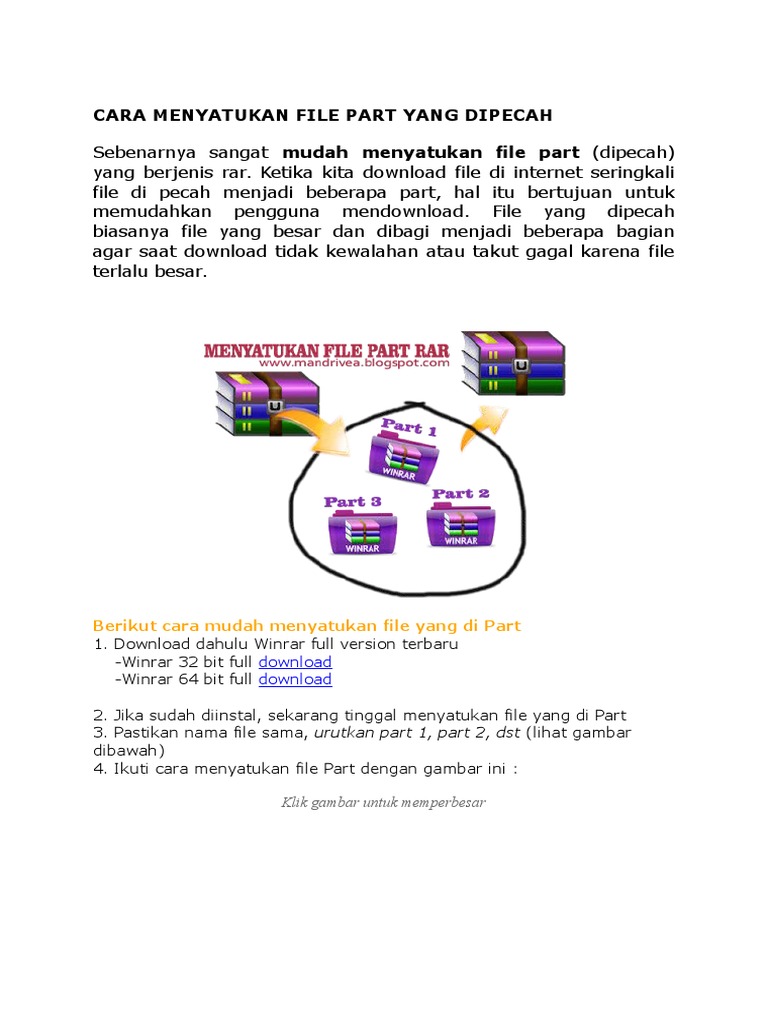Cara Menyatukan File Part Yang Dipecah | PDF