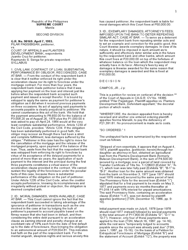 OBLICON Cases (10th Page) | PDF | Foreclosure | Law Of Agency