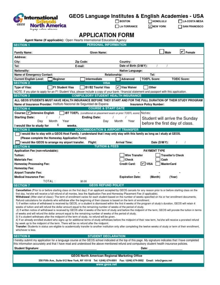2010 North American Application | PDF | Fee | Tuition Payments