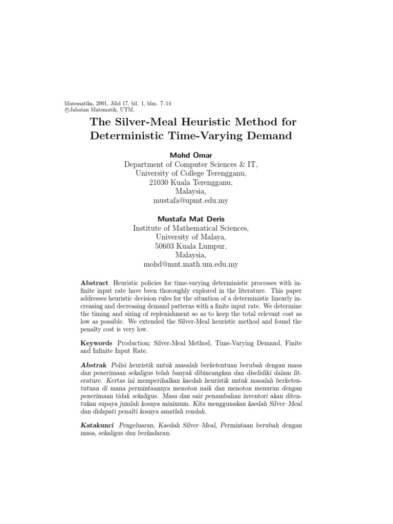 Silver Meal Heuristic | PDF | Mathematical Concepts | Teaching Mathematics