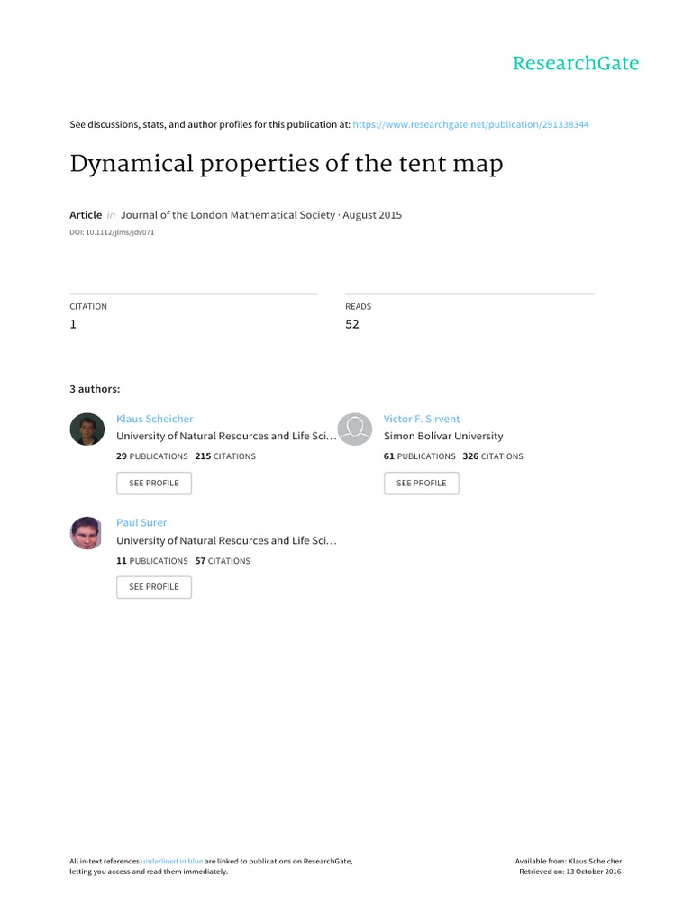 Dynamical Properties of The Tent Map | Download Free PDF | Sequence ...