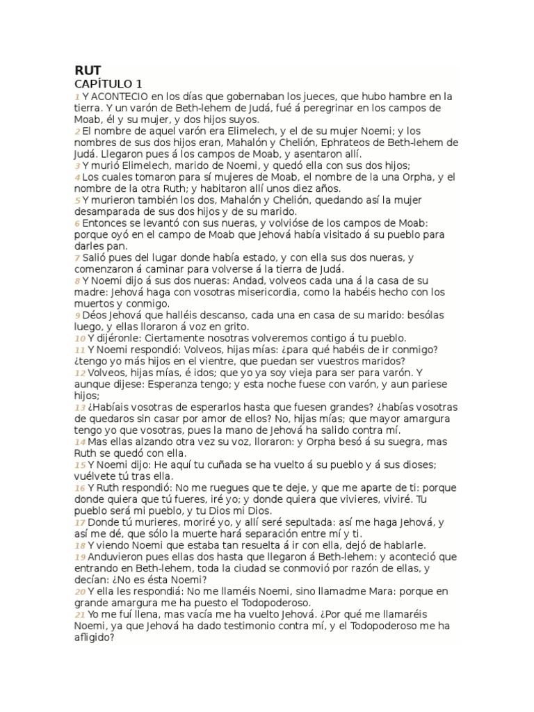 Capítulo 1 | PDF | Libro de rut | Noemí (figura bíblica)