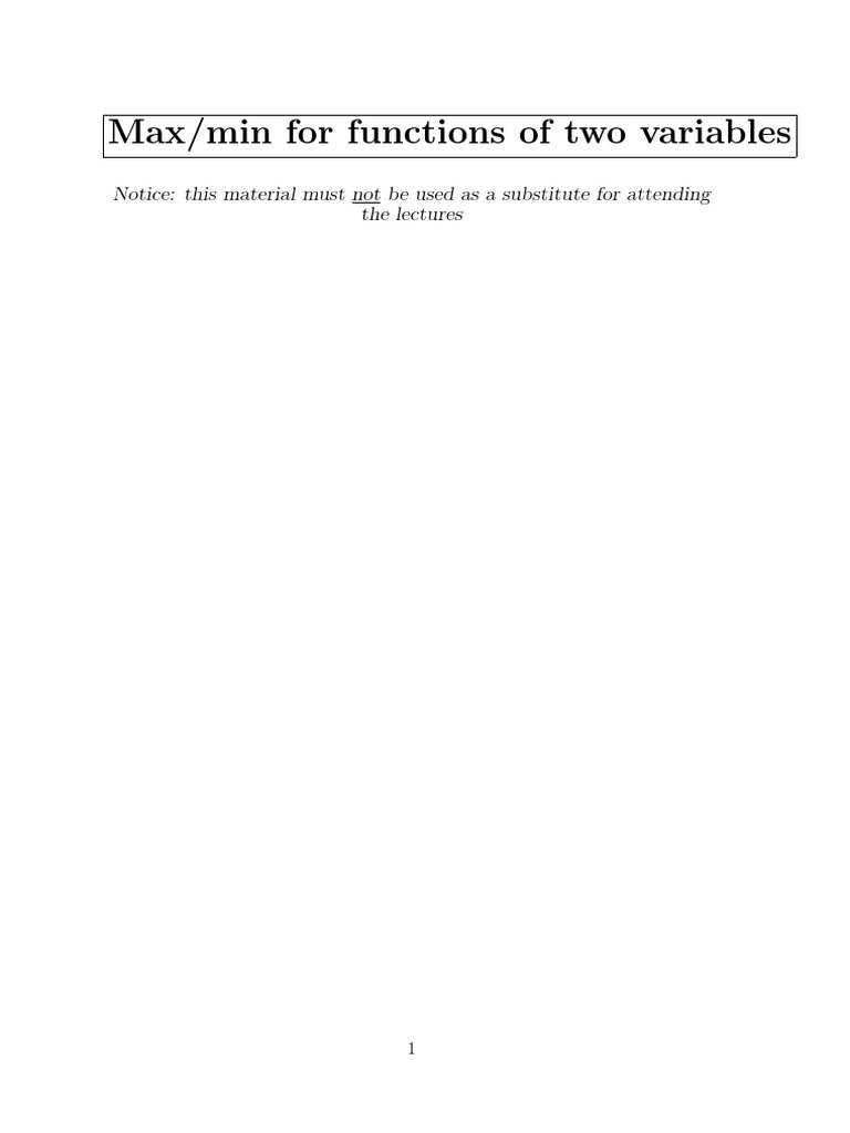 Max Min 2var PDF | PDF | Maxima And Minima | Trigonometric Functions
