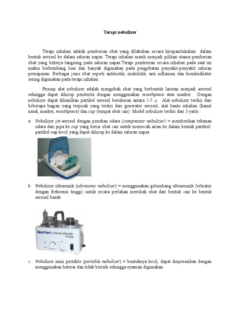 Panduan Terapi Nebulizer Dewasa | PDF | Kesehatan Holistik