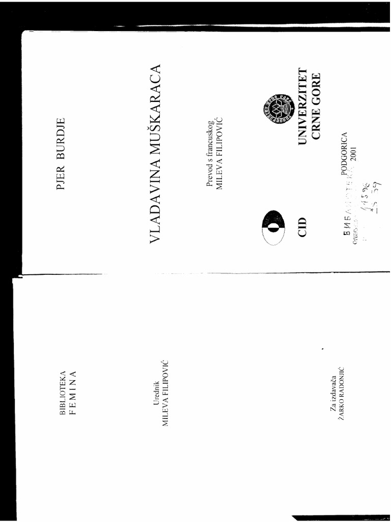 Pjer Burdije Vladavina Muskaraca PDF | PDF