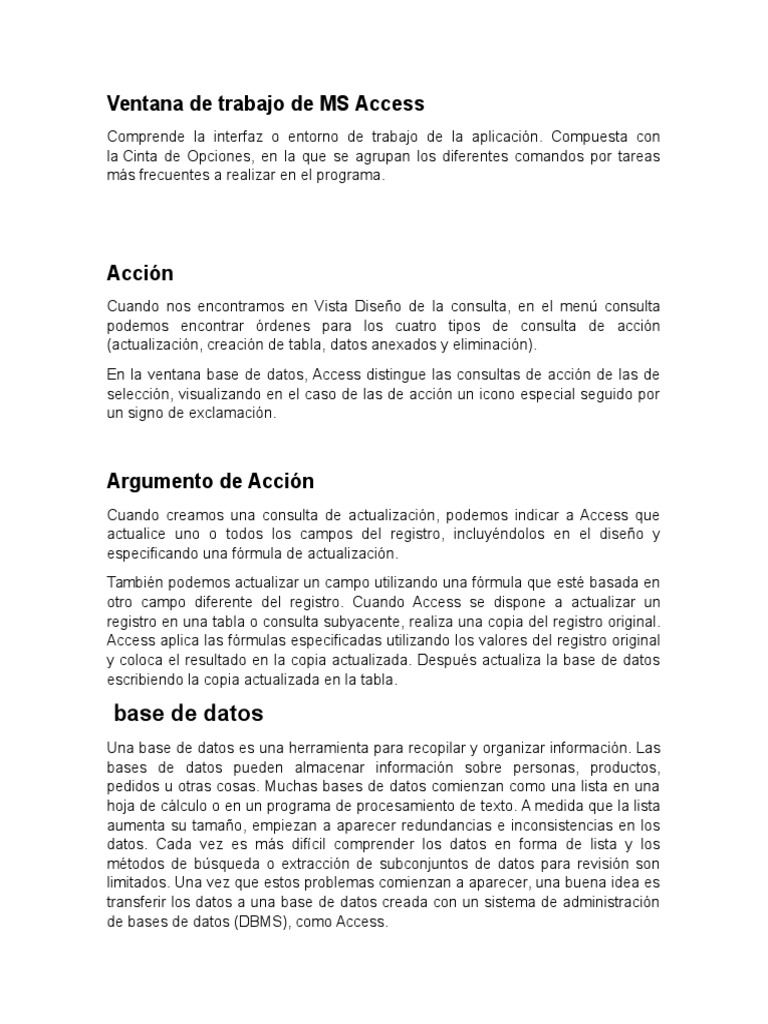Glosario Access | PDF | Bases de datos | Point and Click