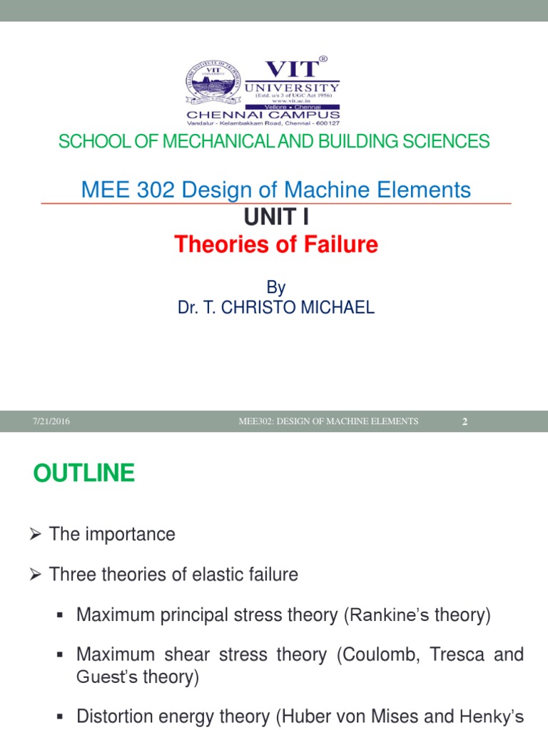 UNIT 1 - Theories of Failure | PDF | Yield (Engineering) | Chemistry