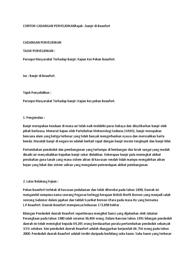 Contoh Cadangan Penyelidikan | PDF
