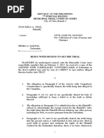 Sample Rejoinder Affidavit | Affidavit | Public Law