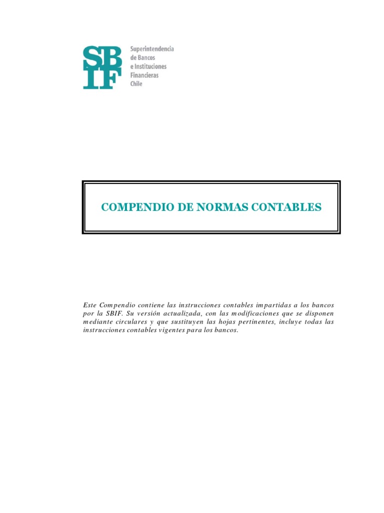 Compendio de Normas Contables SBIF | PDF | Contabilidad | Pagos