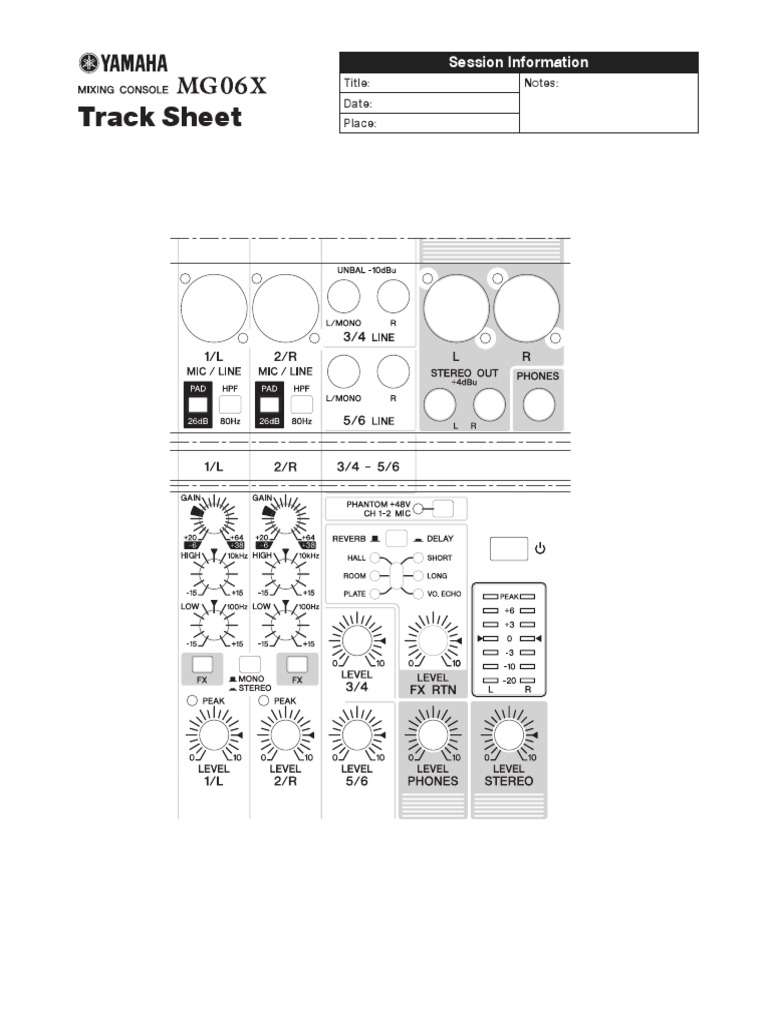 Session Information and Track Sheet | PDF