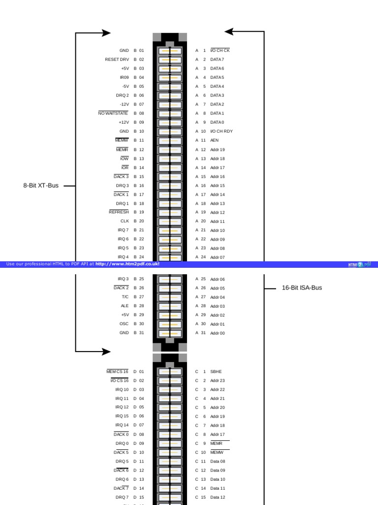 ISA Bus Pins SVG | PDF | Personal Computers | Physical Layer Protocols