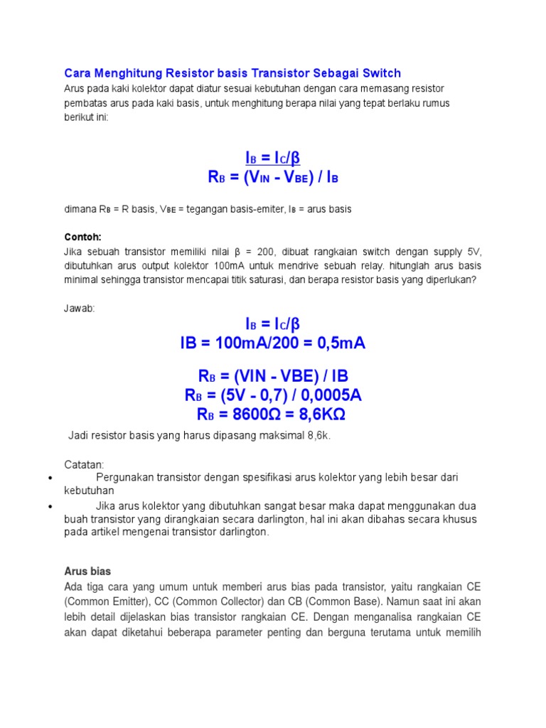 Rumus2 Transistor | PDF