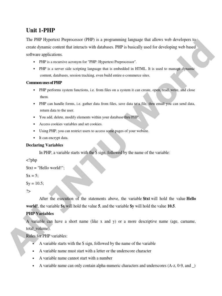 Web Technologies Notes Unitwise | PDF | Xml | Html Element
