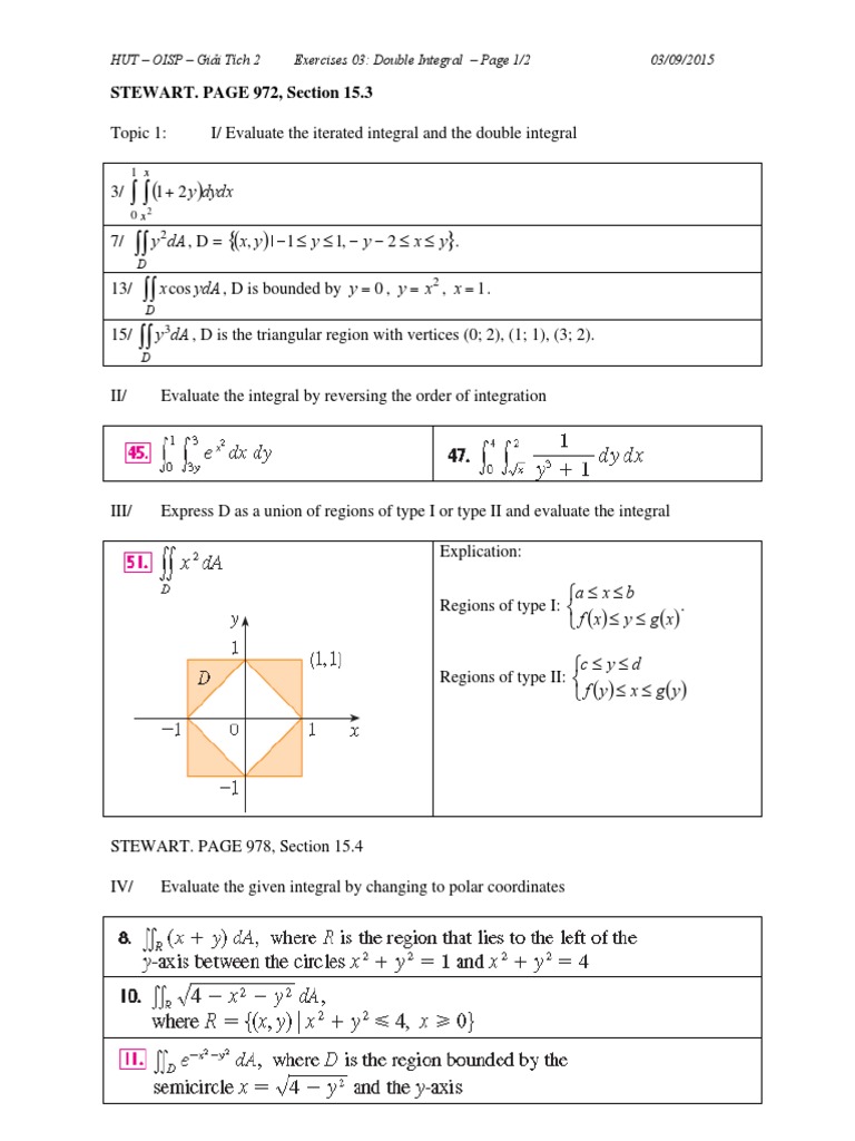 Double Integral Exercise | PDF