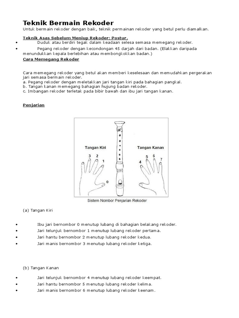 Teknik Bermain Rekoder | PDF