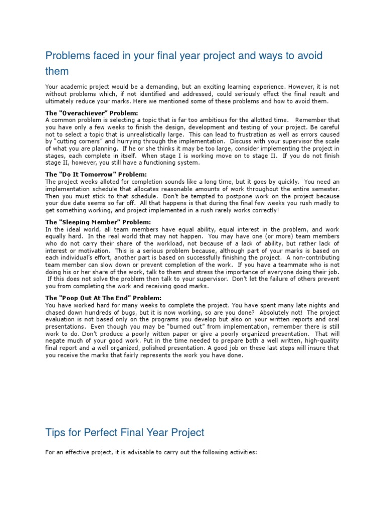 Problems Faced On Your Project | PDF | Cognition | Psychological Concepts