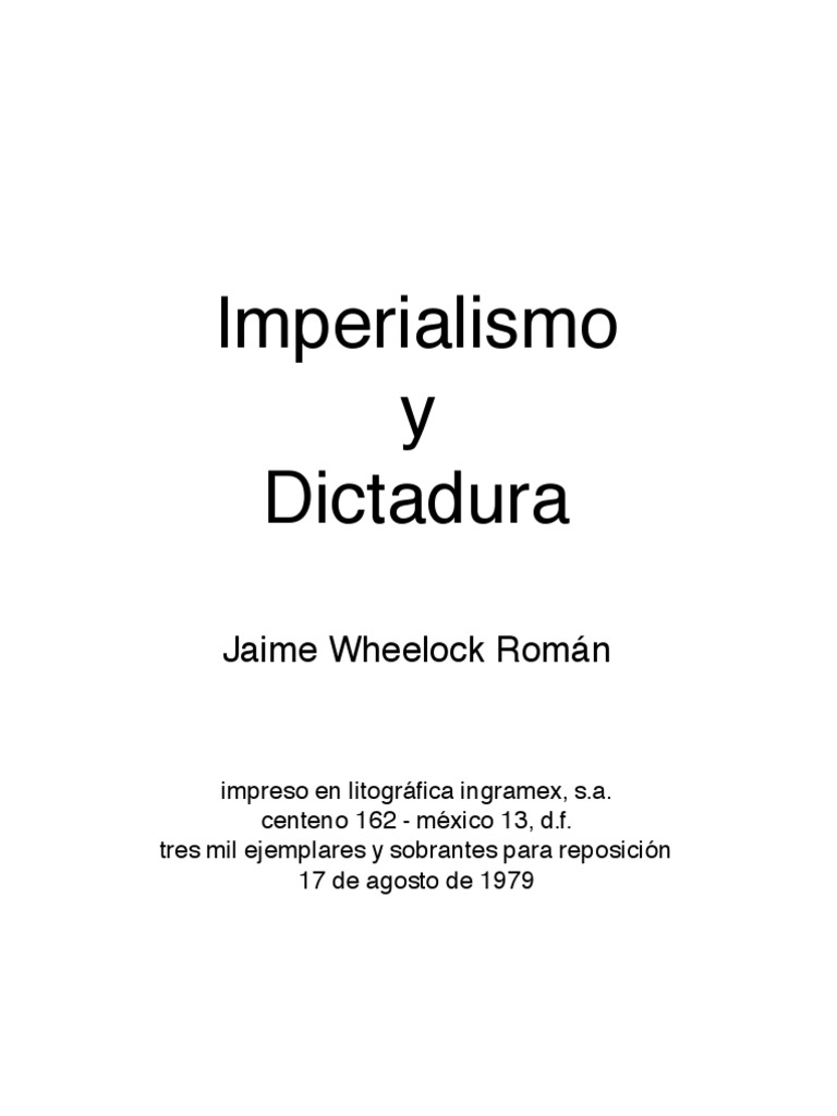 Jaime Wheelock Román: Imperialismo y Dictadura (1979) | PDF | Nicaragua ...