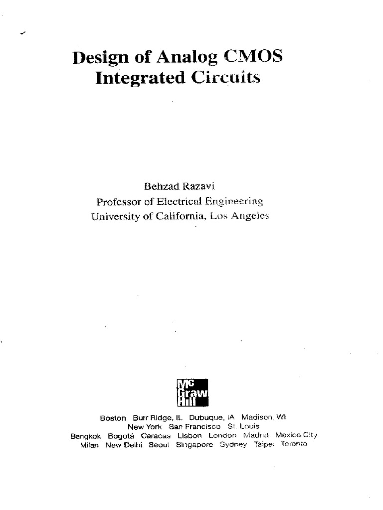 Design of Analog CMOS Integrated Circuits - Behzad Razavi PDF | PDF