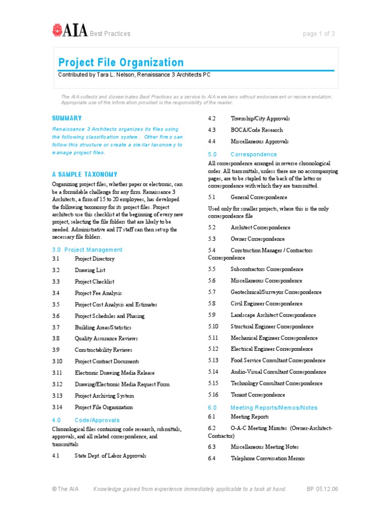 Aiap016614 - Folder Structure | PDF | Architect | Specification ...