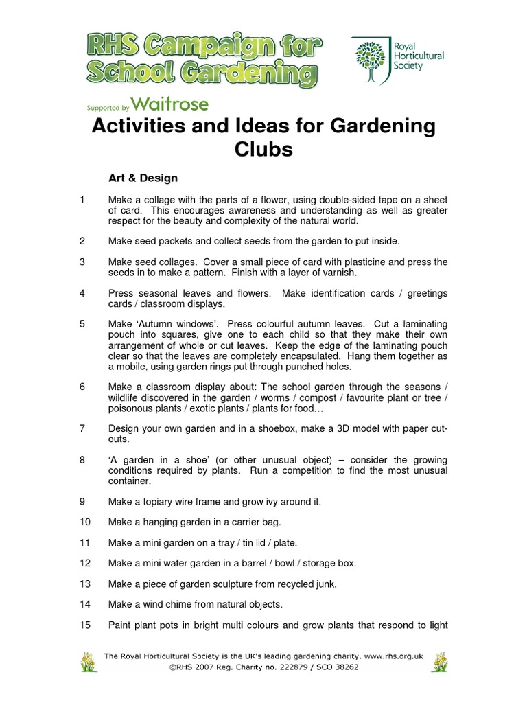 Garden Club Ideas | PDF | Plants | Seed
