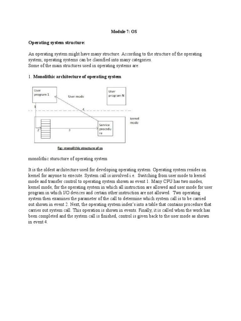 Operating System Structure:: Module 7: OS | PDF | Operating System ...
